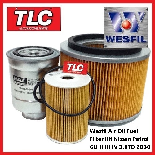 Air Oil Fuel Filter Kit Fits Nissan Patrol GUII III IV Turbo Diesel 3 ...